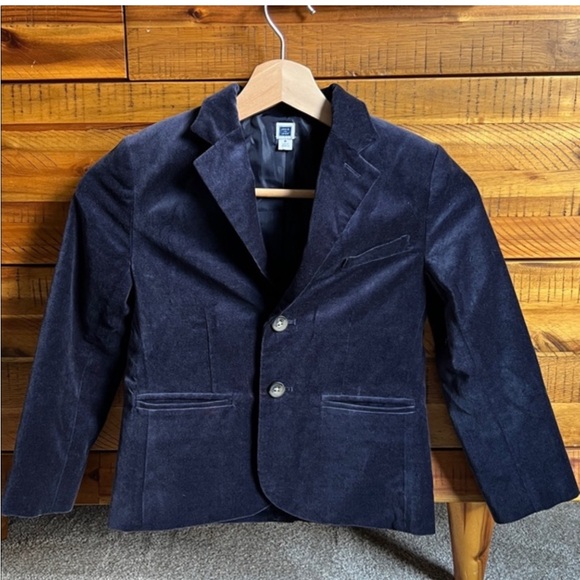 Janie and Jack | Jackets & Coats | Janie Jack Velvet Kids Navy Blue ...